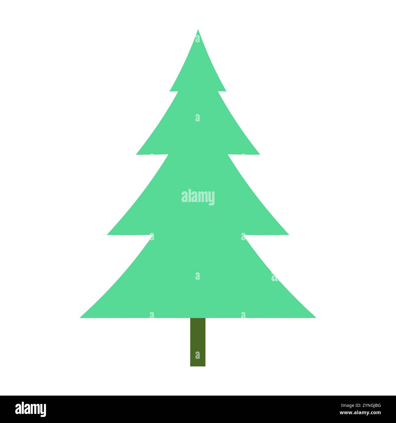 Minimalistic green fir tree graphic perfect for holiday themes, nature designs, and festive ...