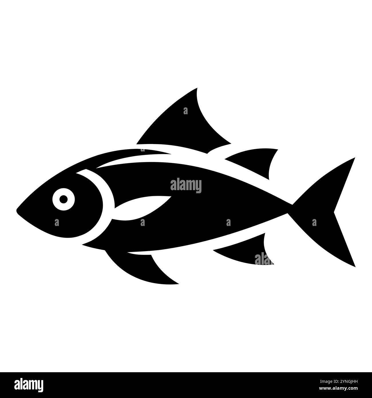 A fish with a black body and white fins vector illustration design ...