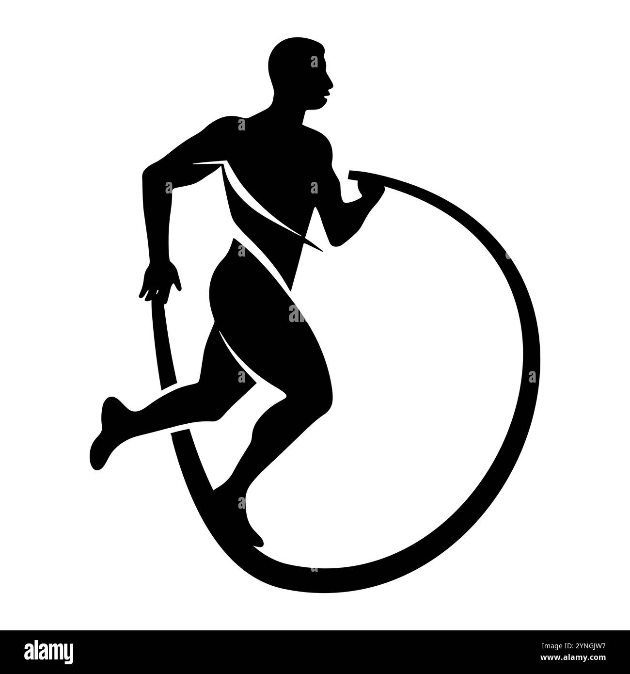 Male sprinter in silhouette Black and White Stock Photos & Images - Alamy