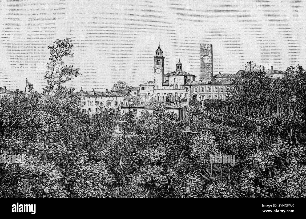 Castelnovo Fogliani (xilografia Stock Photo - Alamy