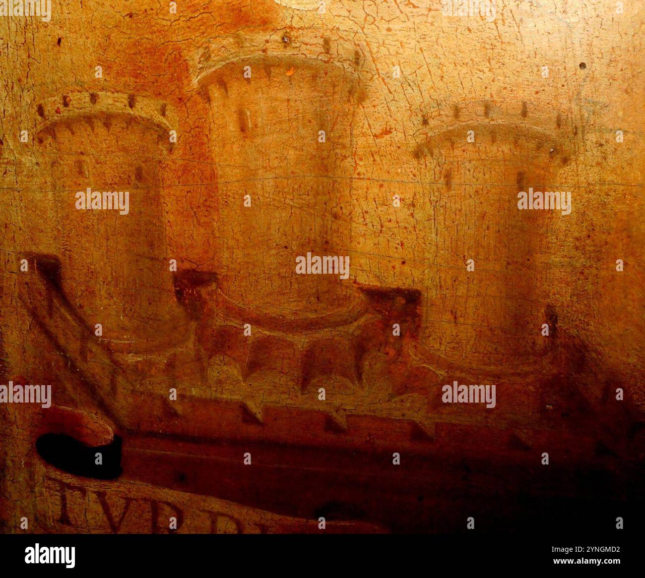 Castle, towers and fortified towns - Detail af a Painting of unknown ...
