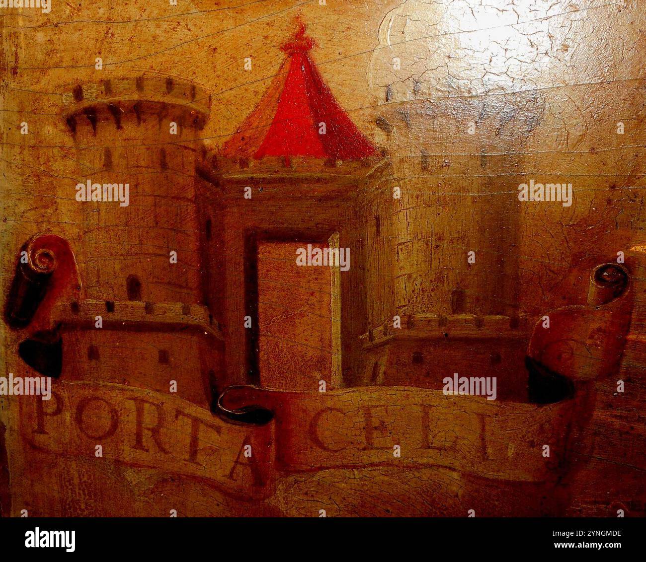 Castle, towers and fortified towns - Detail af a Painting of unknown ...