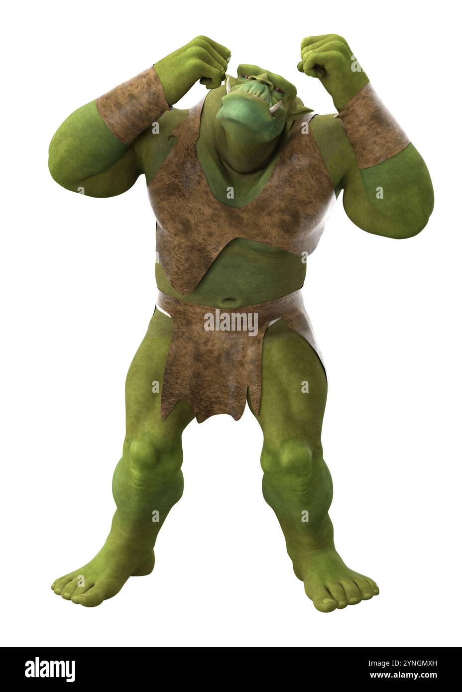 3D illustration of a green ogre, adding magic and mystery to designs ...