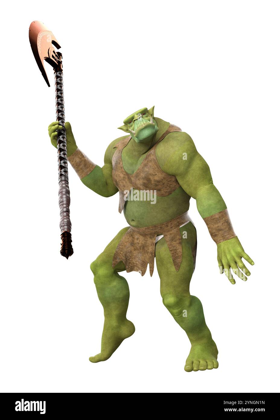 3D illustration of a green ogre, adding magic and mystery to designs ...