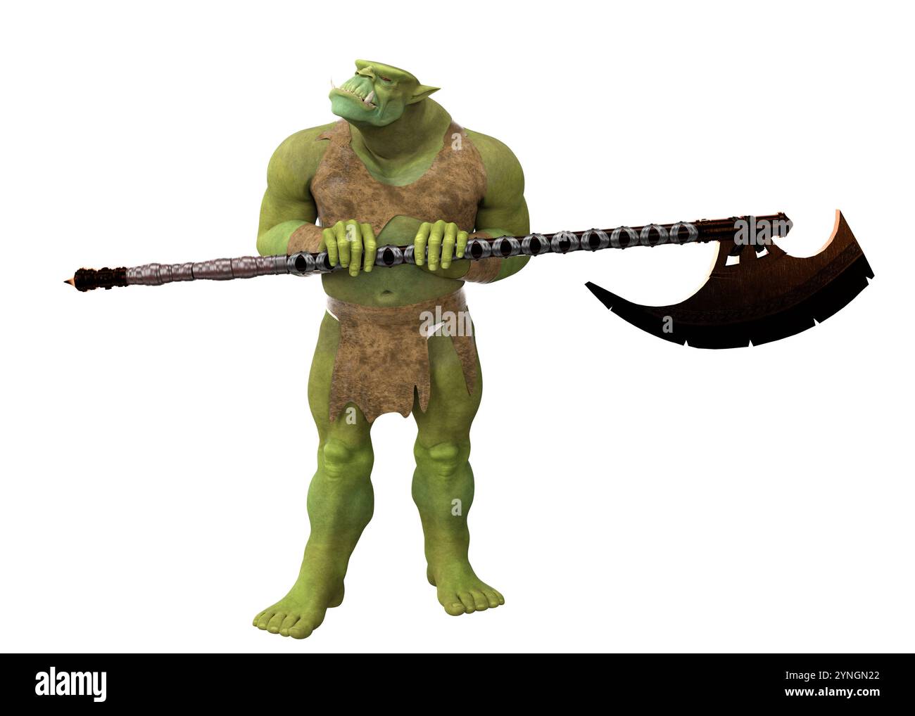 3D illustration of a green ogre, adding magic and mystery to designs ...