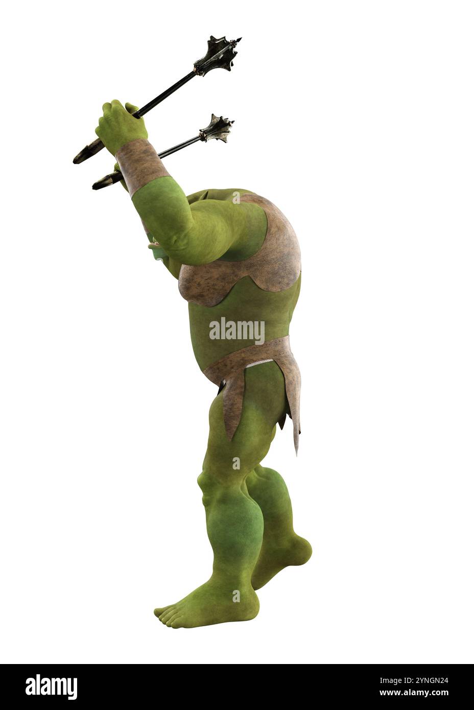3D illustration of a green ogre, adding magic and mystery to designs ...