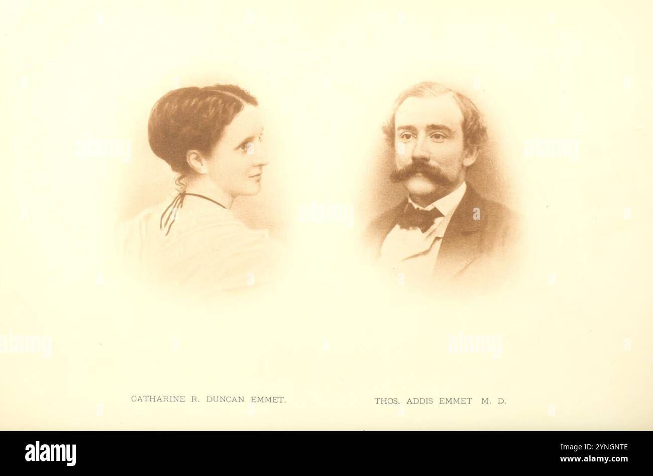 Catherine R. Duncan Emmet and Dr. Thomas Addis Emmet, 1859 Stock Photo ...