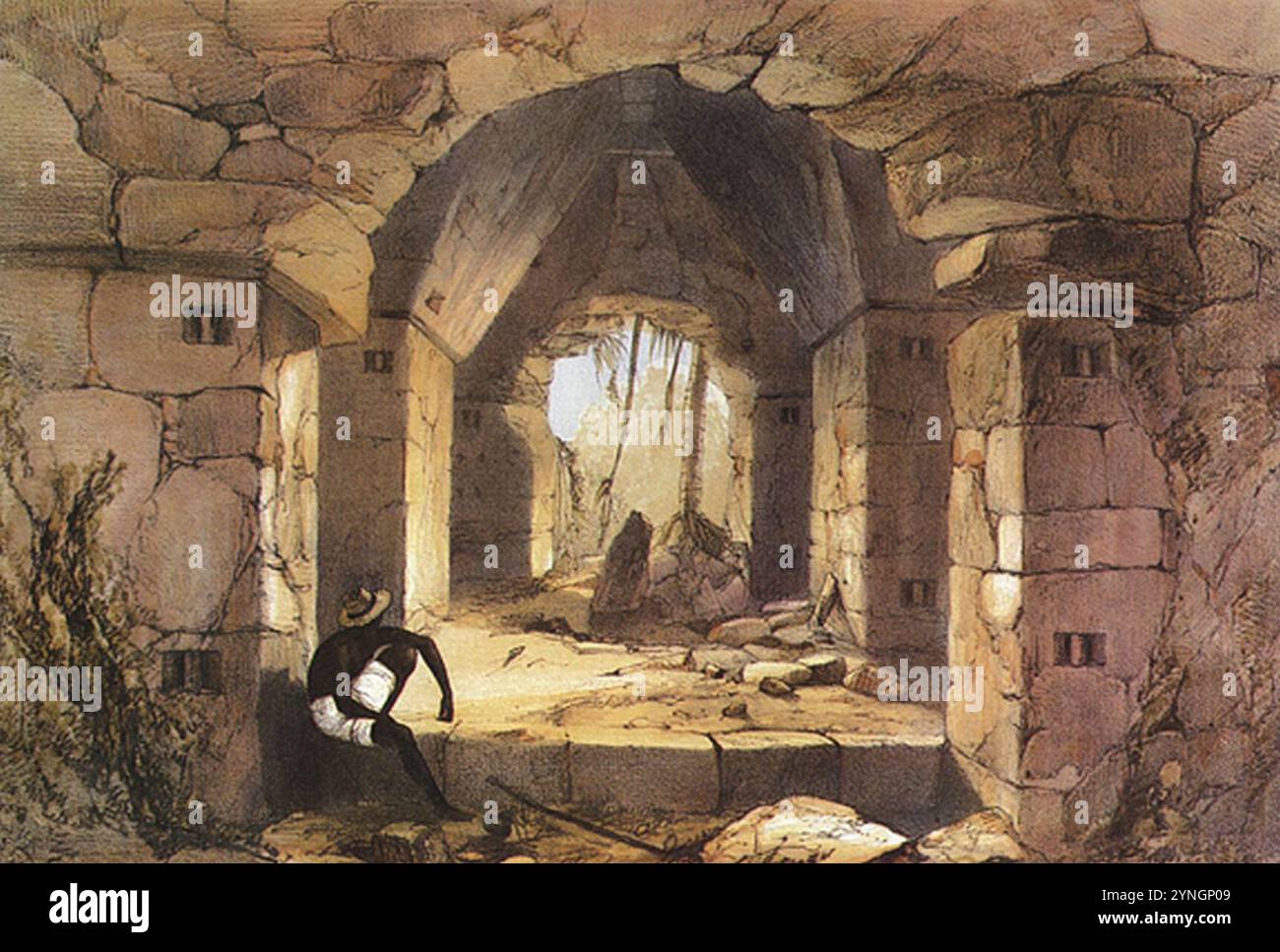 Catherwood Palace Palenque Interior Stock Photo - Alamy