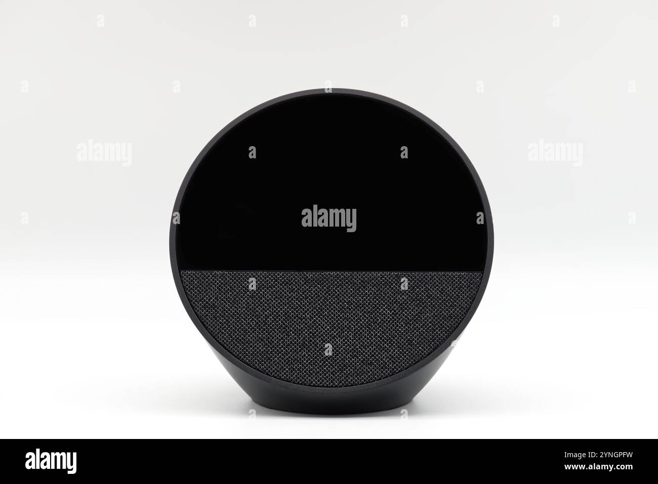 Amazon Echo Spot. Alexa, virtual assistant AI isolated on white Stock ...