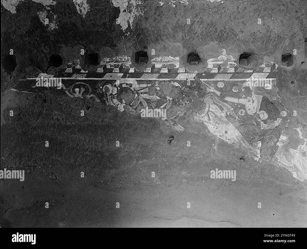 Cave of the Statues (Cave 77), back corridor, back wall Stock Photo - Alamy