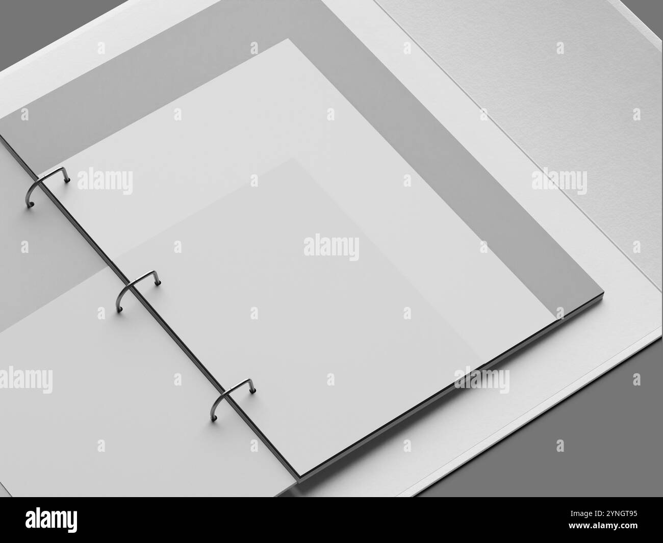 Detail View White Blank Binder Paper 3D Render Mockup for Stationery ...