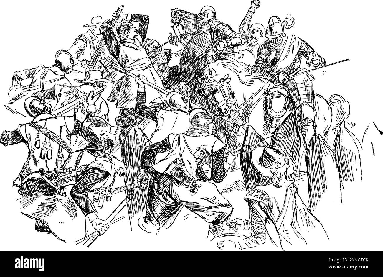 Knights of Gascony are Fighting Stock Photo - Alamy