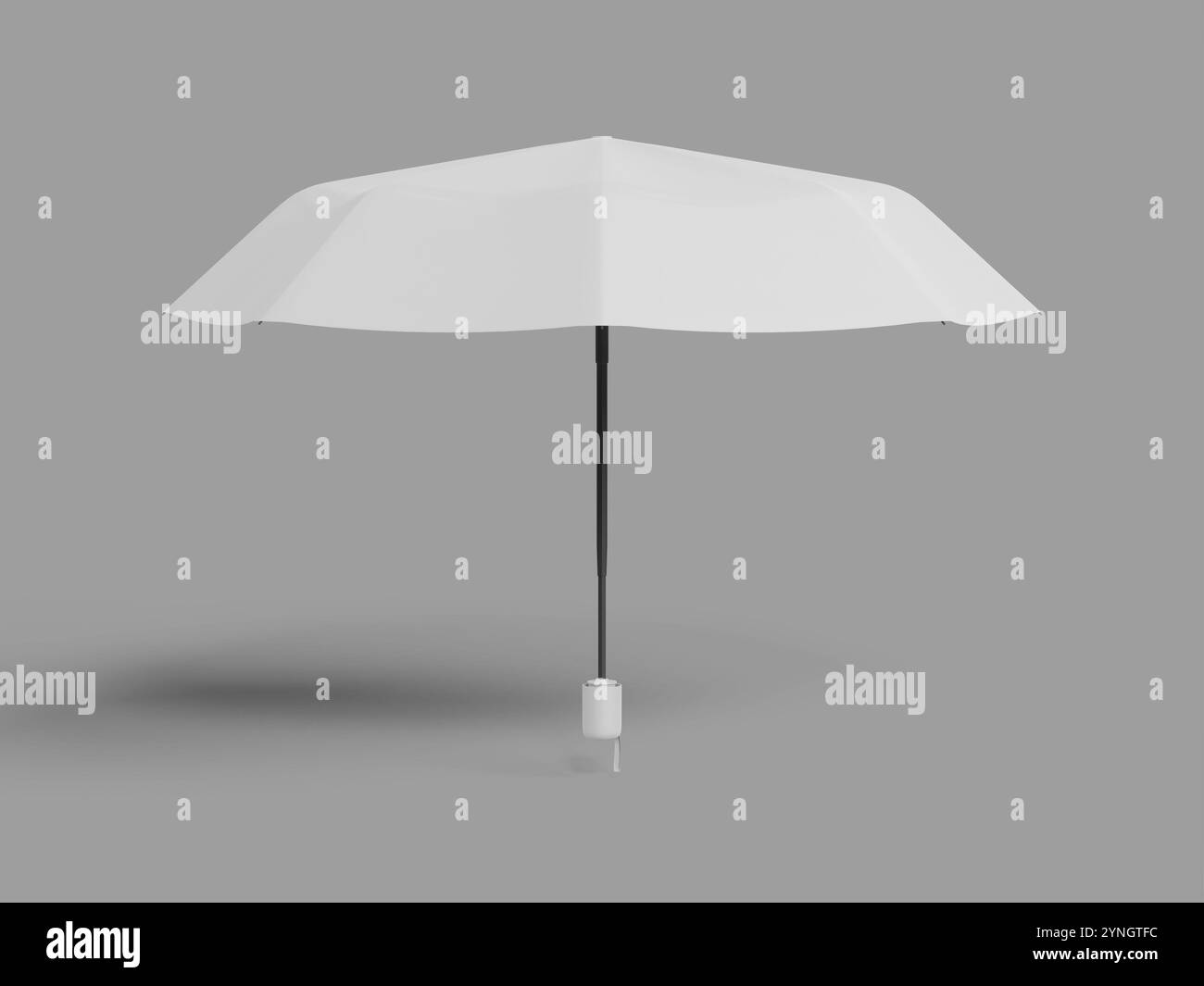 Front View White Blank Umbrella 3D Rendered Mockup Stock Photo - Alamy