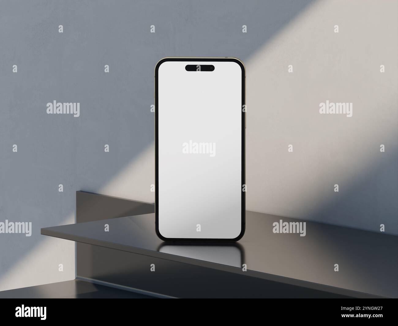 White Blank iPhone 15 3D Render Mockup with Realistic Background Stock ...