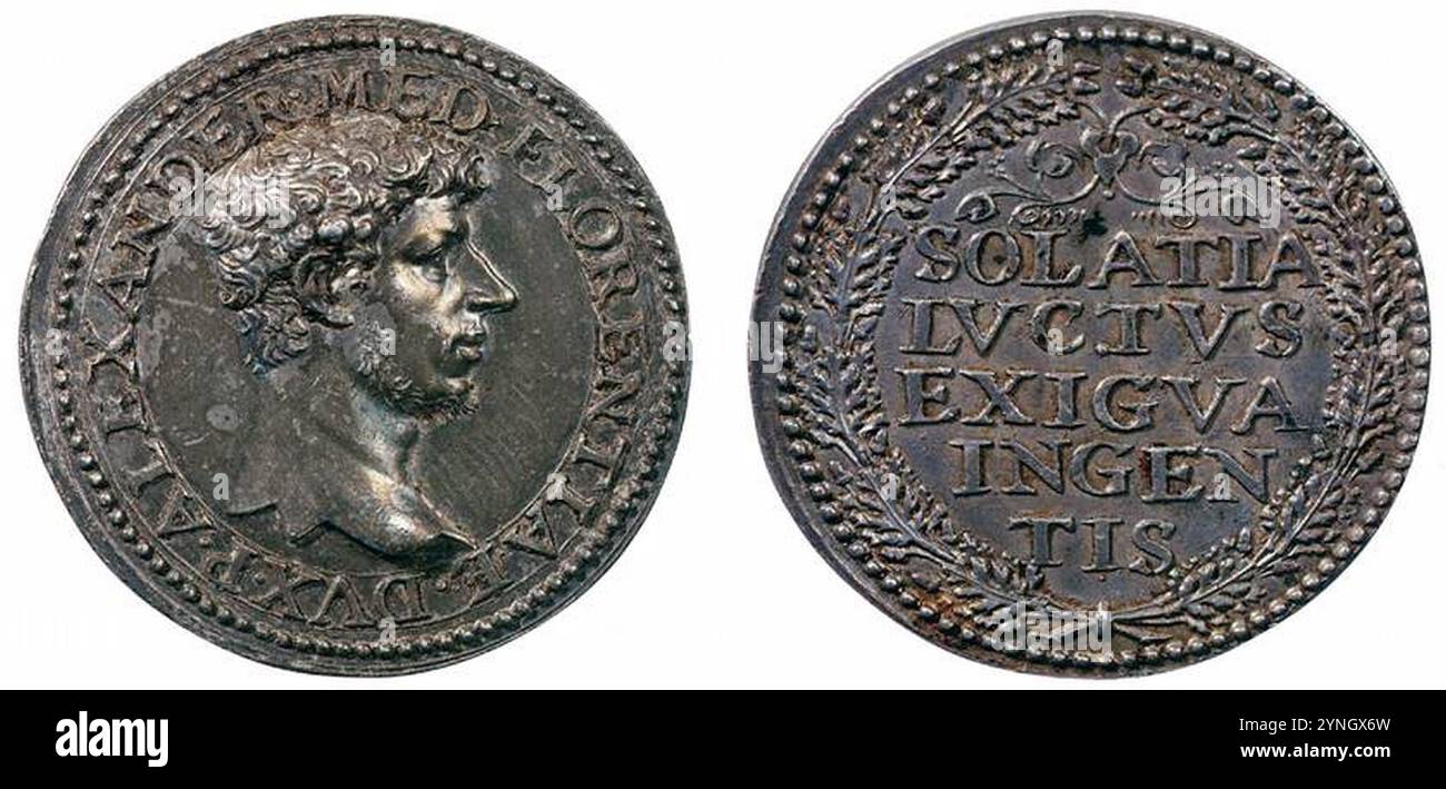 Cellini - Medal of Alessandro de' Medici, 06medal Stock Photo - Alamy