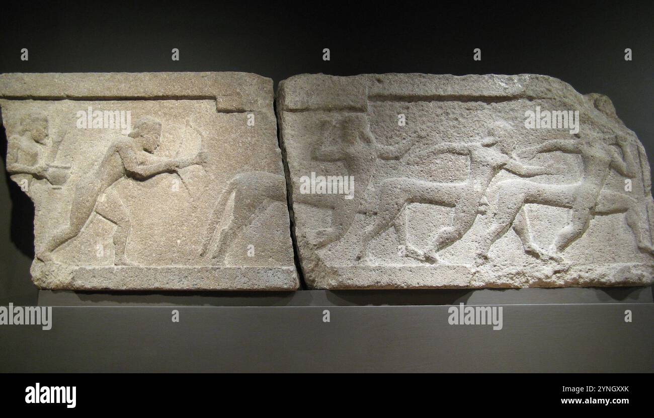 Centauromachy frieze from the Temple of Athena at Assos Stock Photo - Alamy