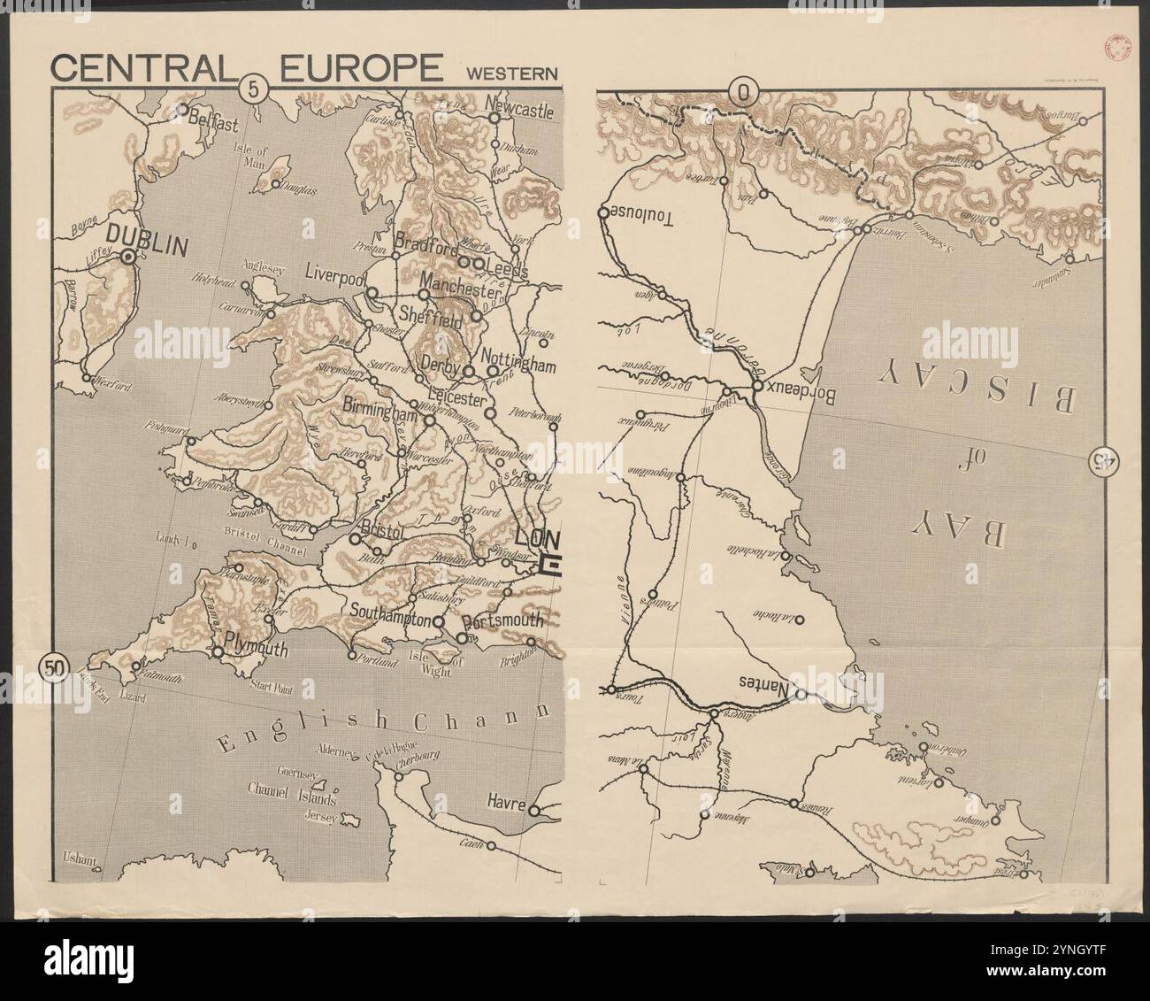 Central Europe Map (5003796a Stock Photo - Alamy