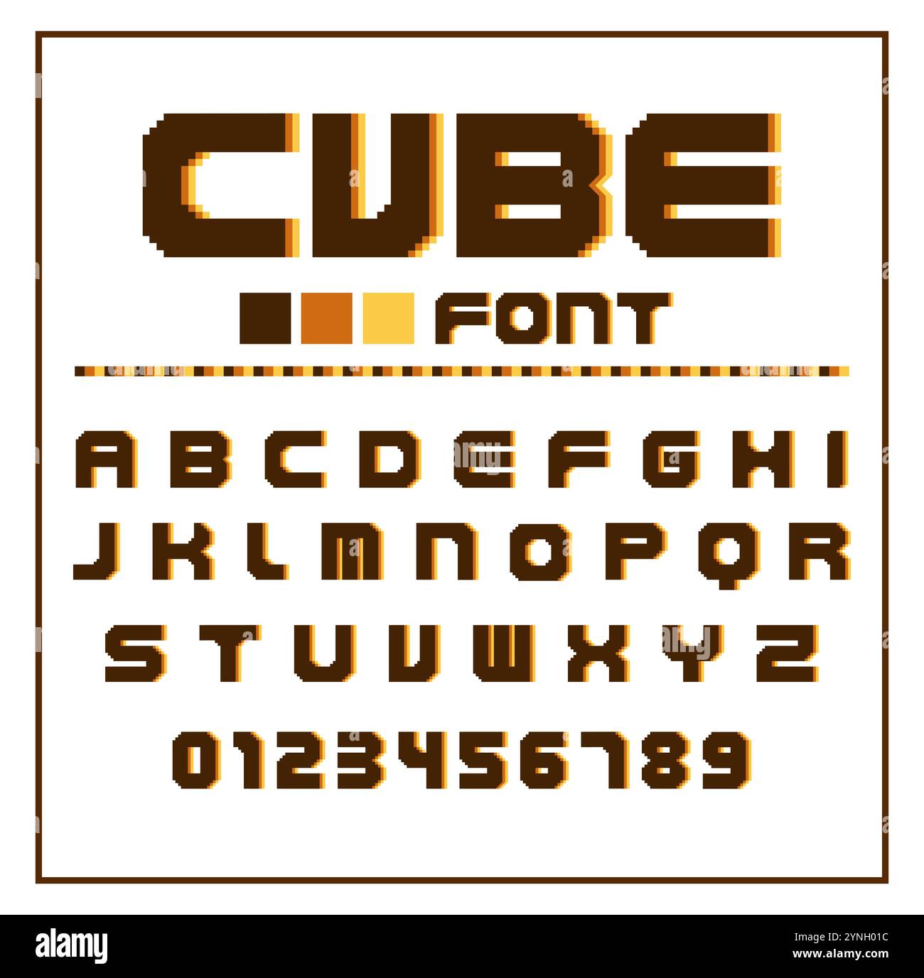 Pixel arcade video alphabet. 8-bit games style letters and numbers. Retro computer gaming design ...