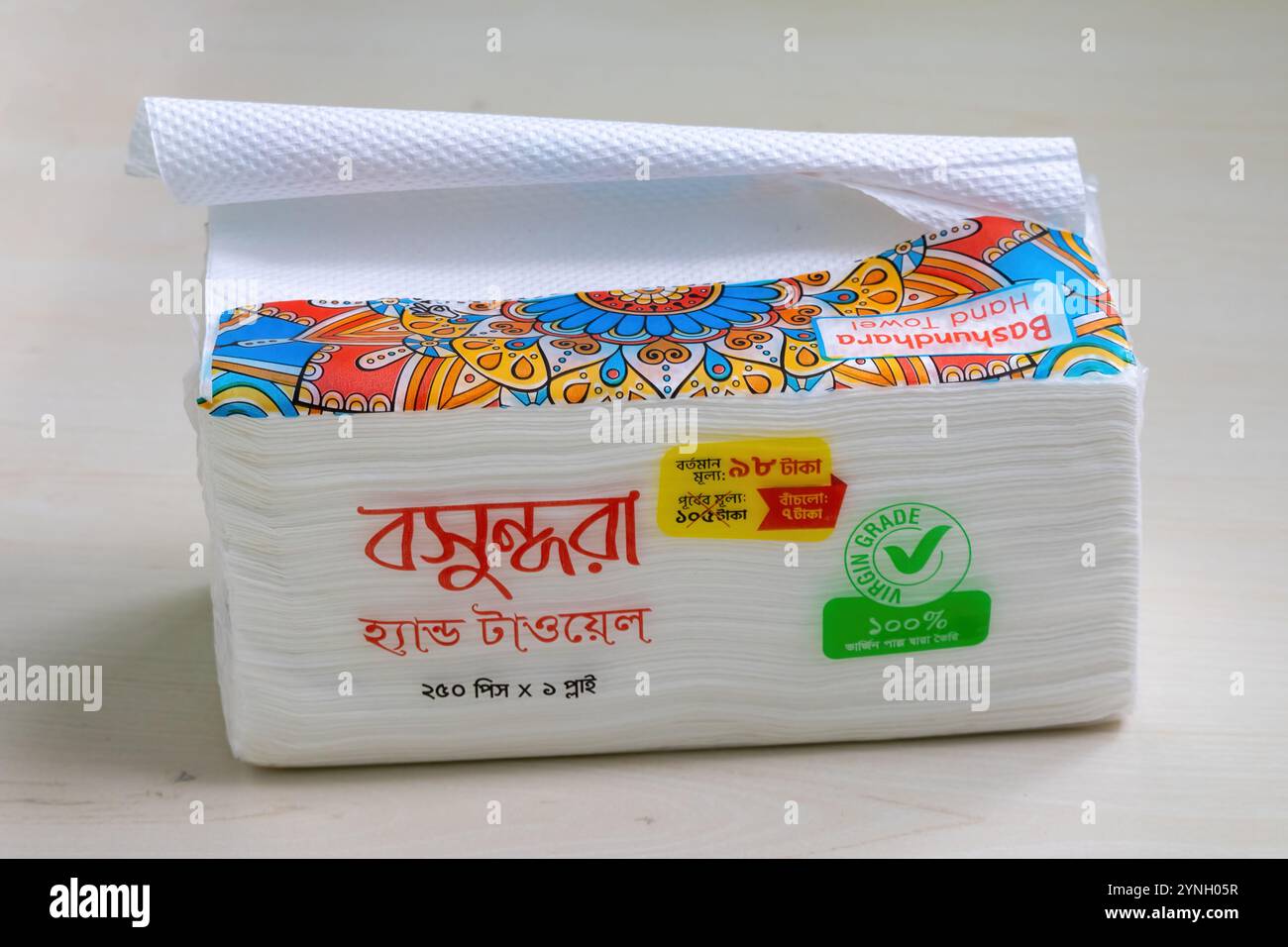 High-quality Bashundhara hand towel tissue paper, made from 100% virgin ...