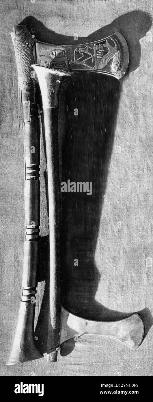 Ceremonial axes of Ahmose I, with Ahmose I striking a Hyksos warrior ...