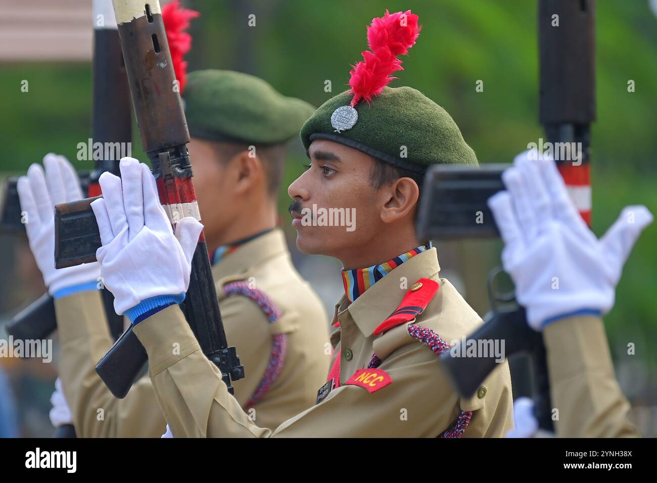 NCC cadets are seen celebrating the 76th NCC Day in the presence of the ...