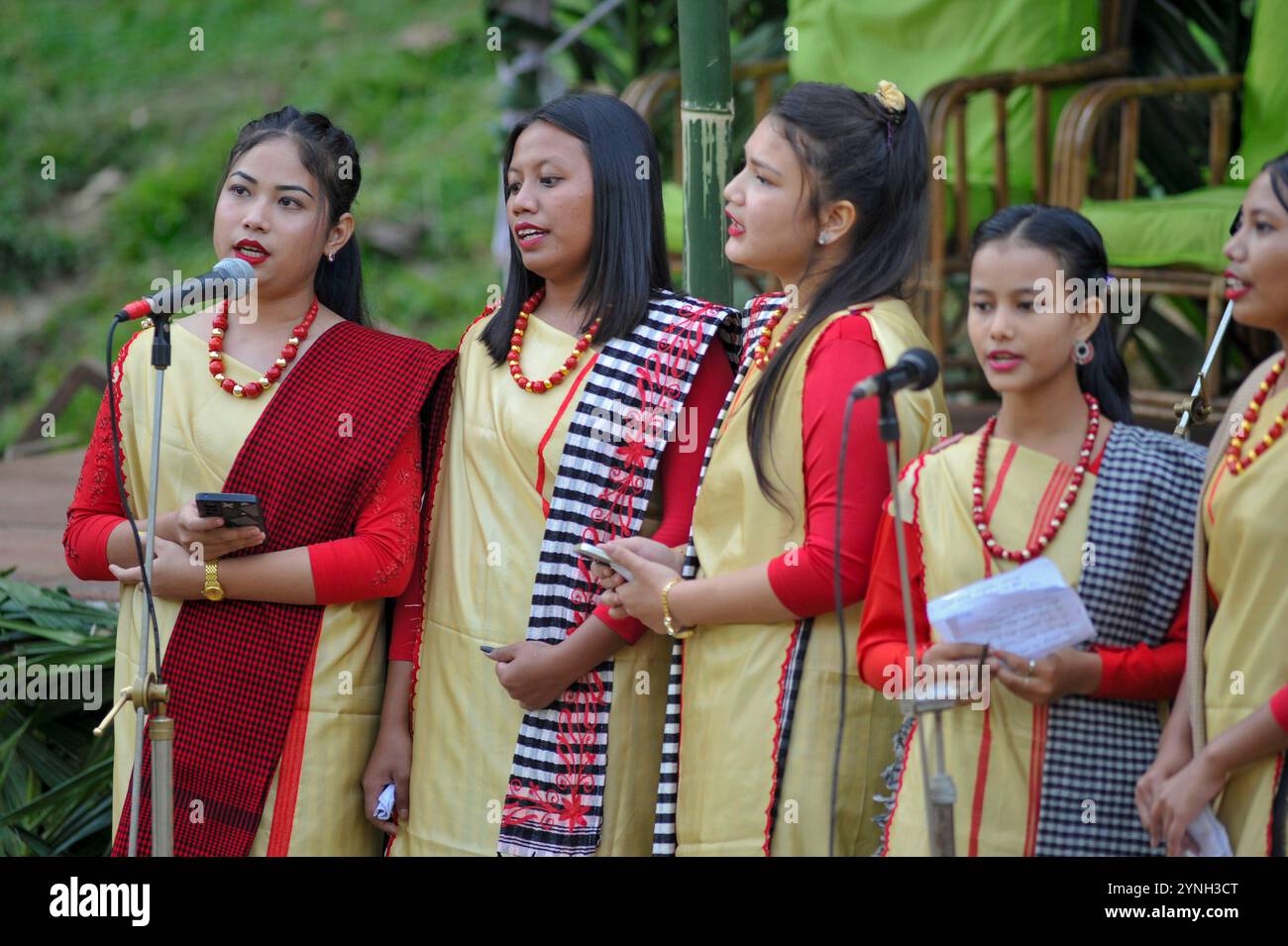 The Khasi Tribe adorned in their traditional attire performed ...