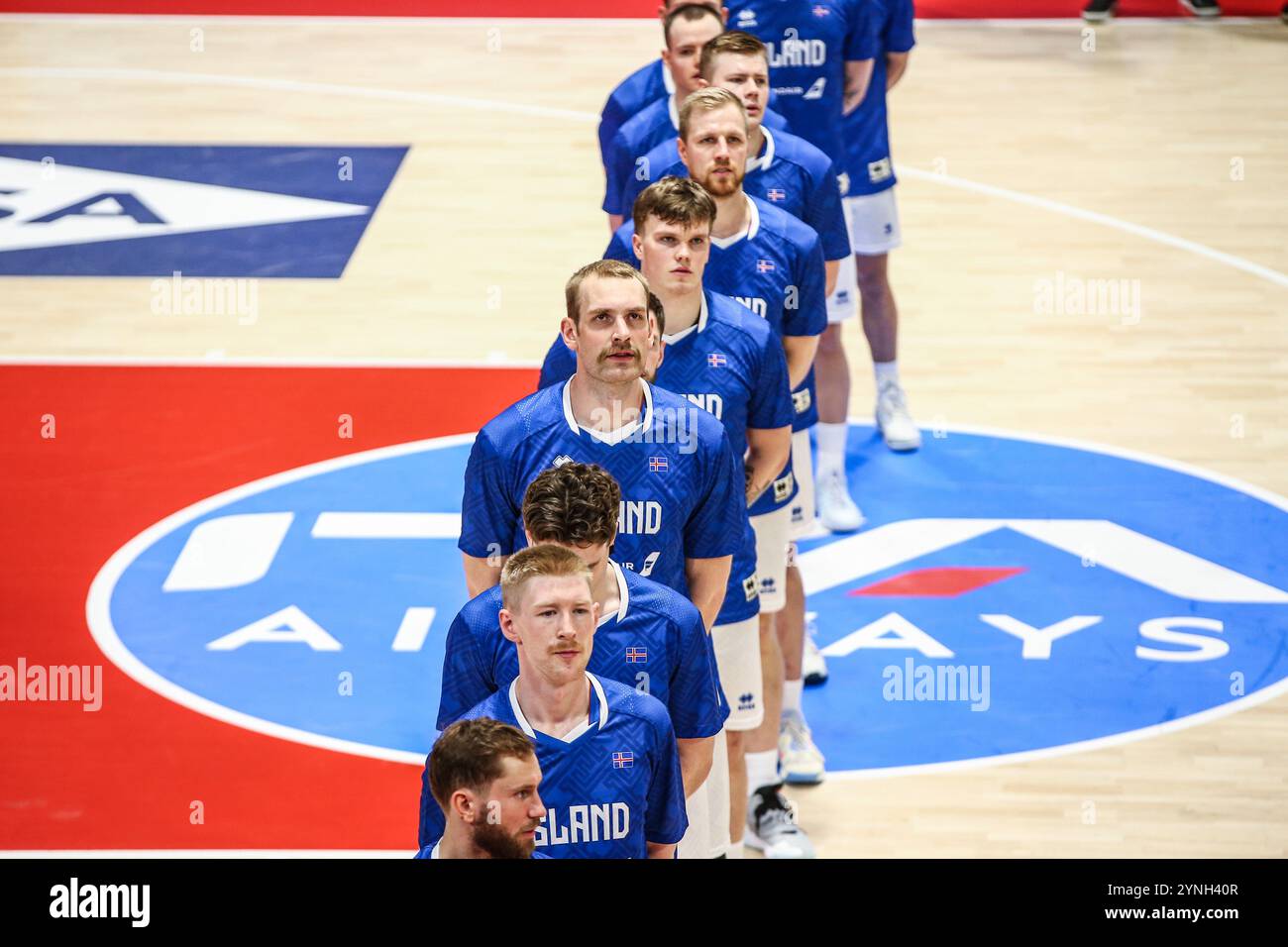 Iceland during national anthem during Eurobasket 2025 - Italia vs ...