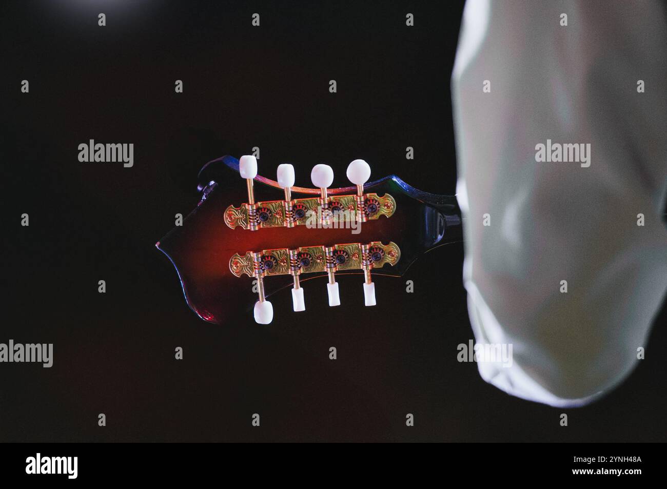 Mandolin neck headstock played in concert Stock Photo - Alamy