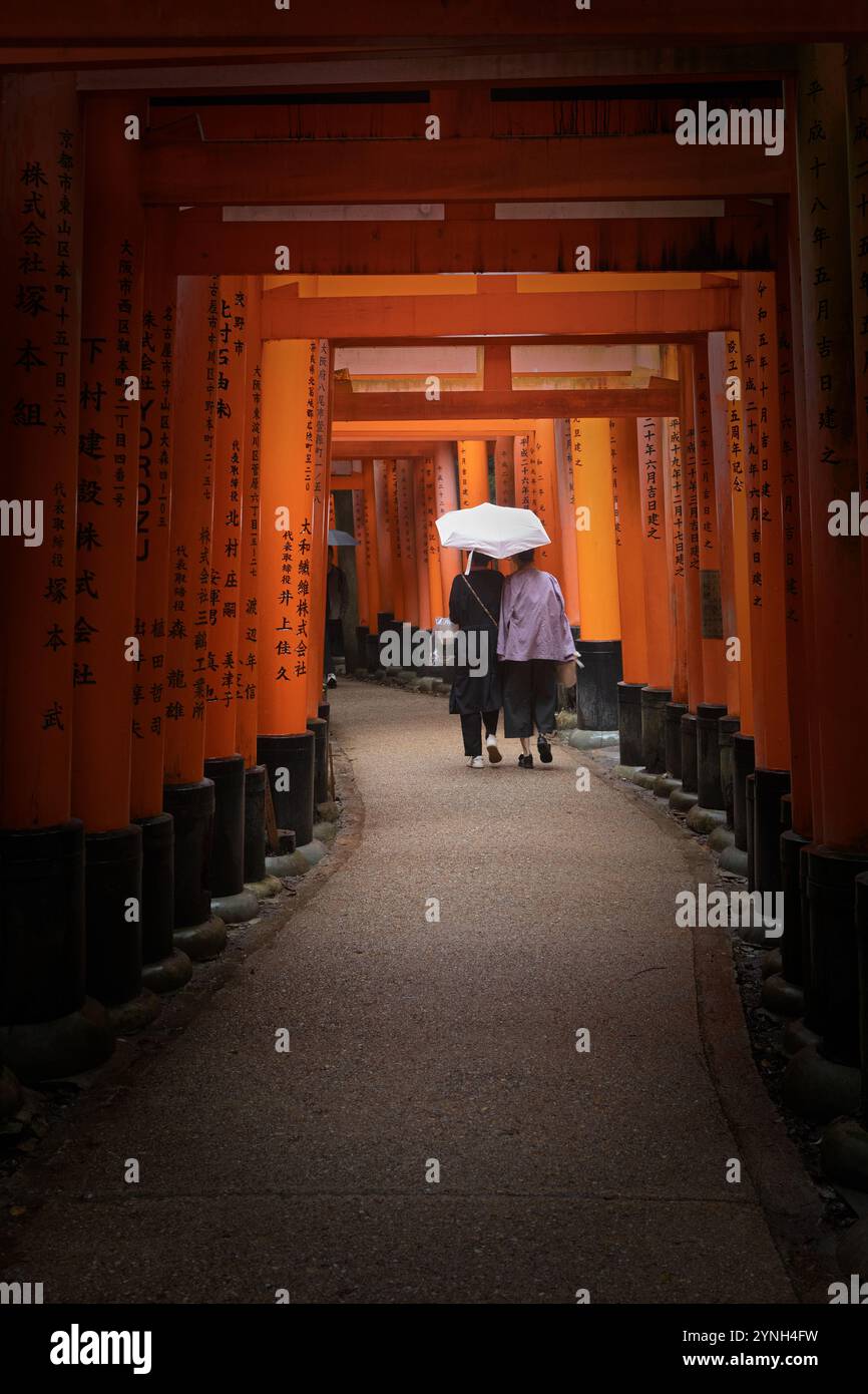 Thousand torii Fushimi Inari shrine at Kioto Stock Photo - Alamy