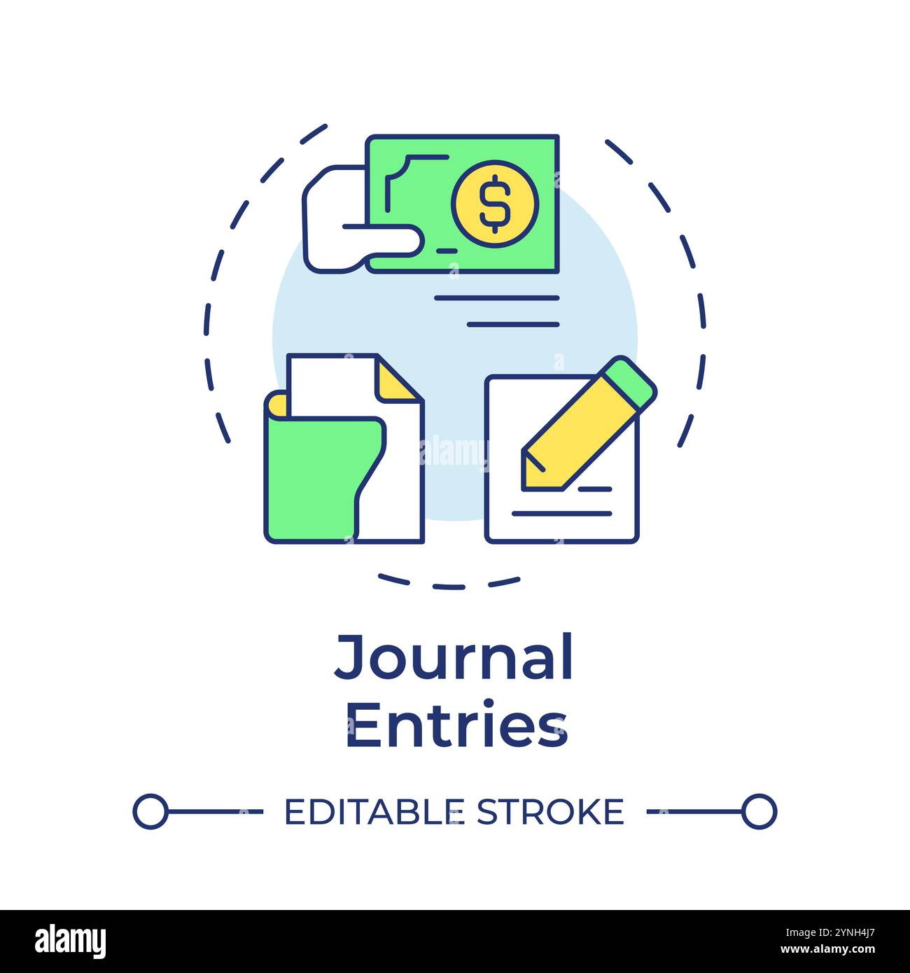 Journal entries multi color concept icon Stock Vector Image & Art - Alamy