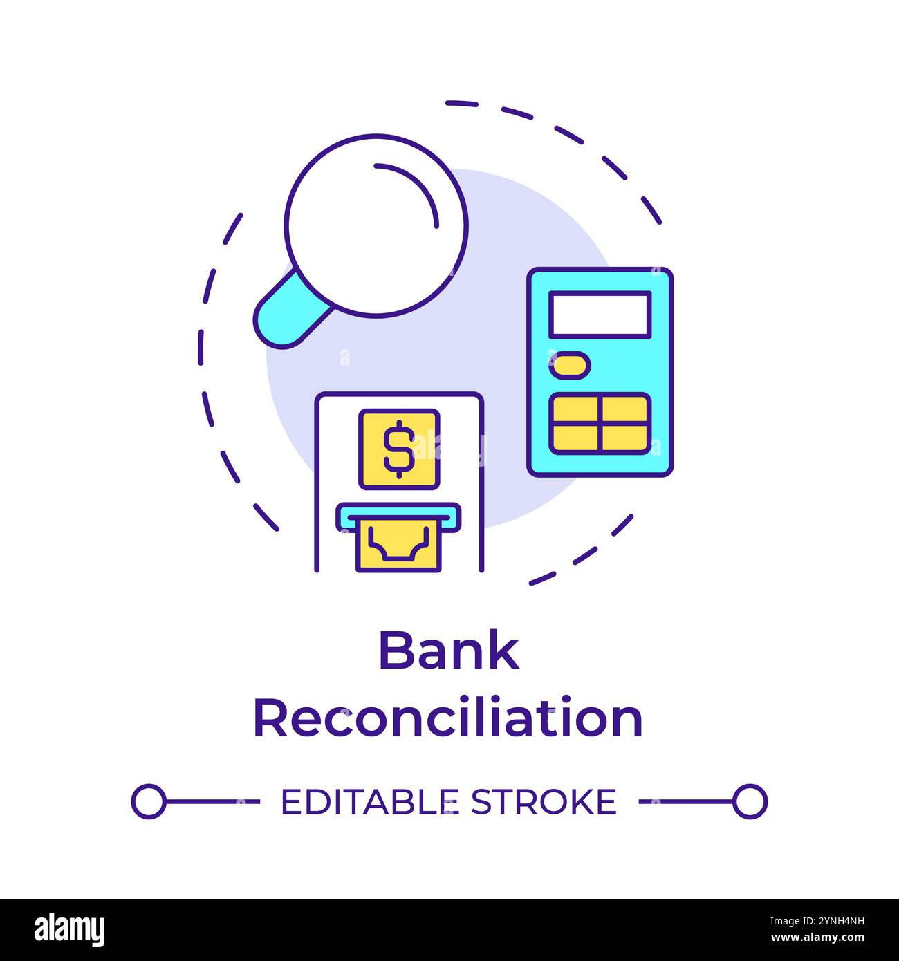Bank reconciliation multi color concept icon Stock Vector Image & Art ...
