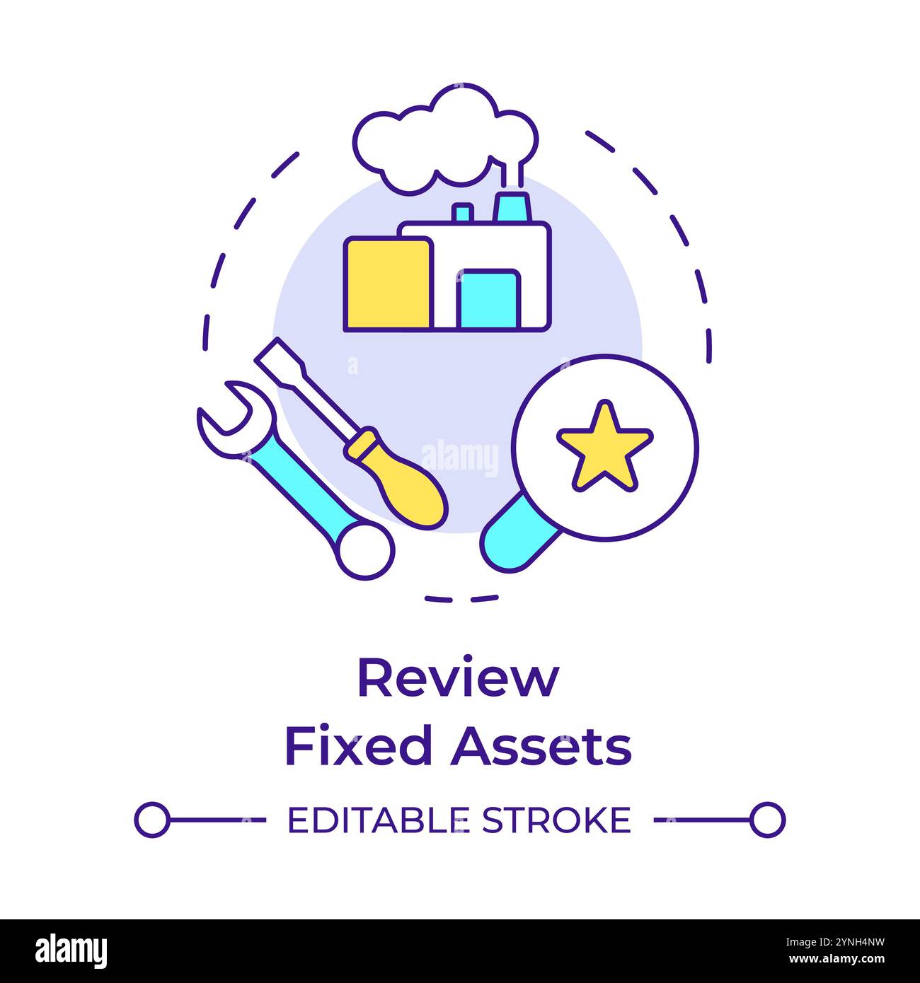 Review Fixed Assets Multi Color Concept Icon Stock Vector Image And Art