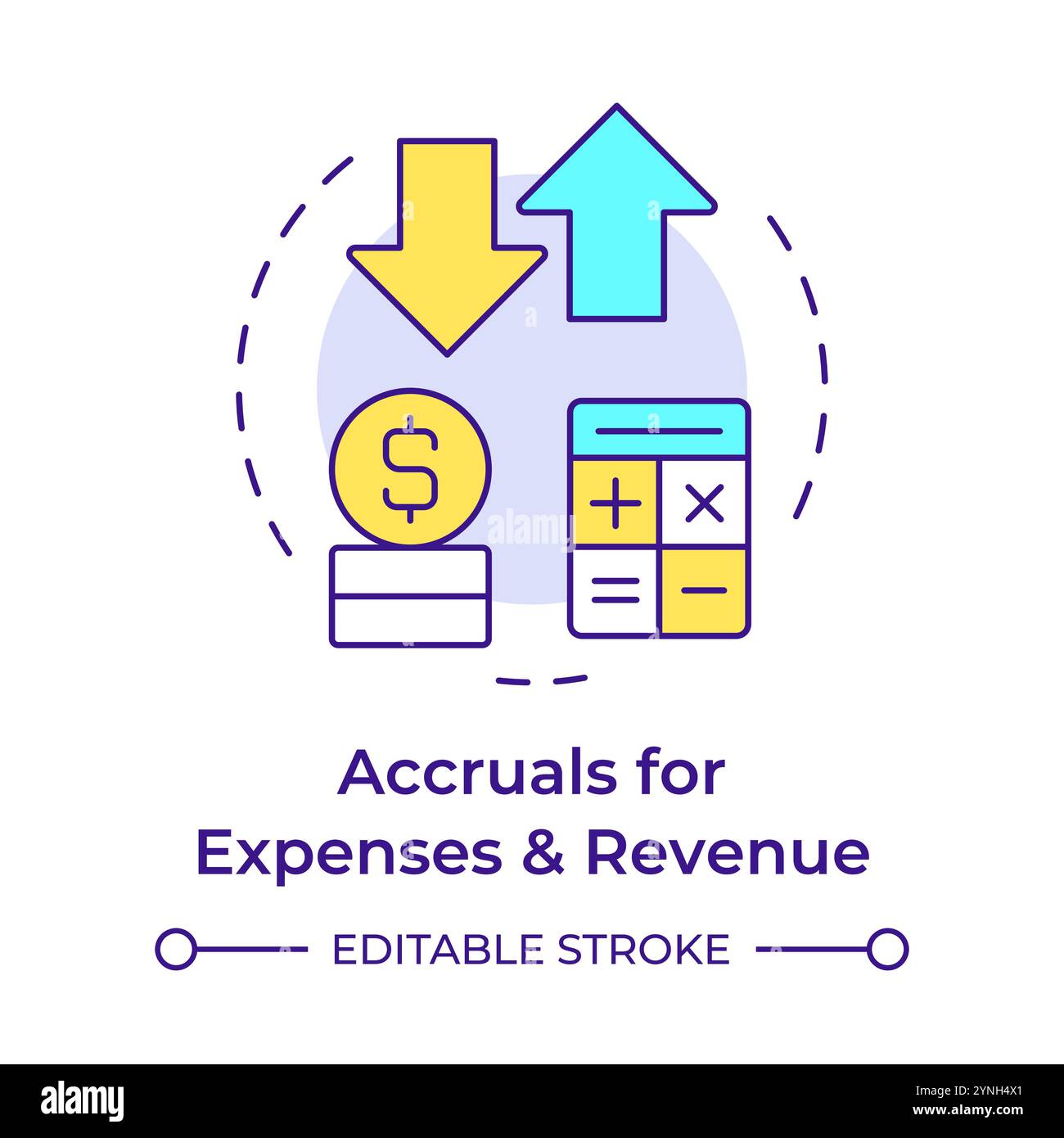 Accruals for expenses and revenue multi color concept icon Stock Vector Image & Art - Alamy