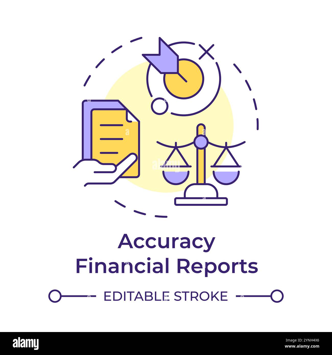 Accuracy financial reports multi color concept icon Stock Vector Image ...