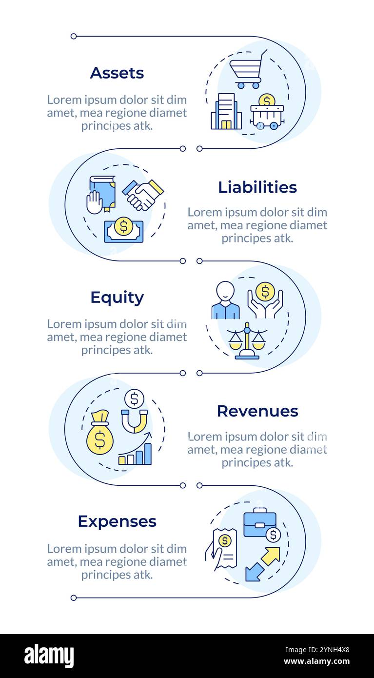 General ledger structure infographic vertical sequence Stock Vector ...