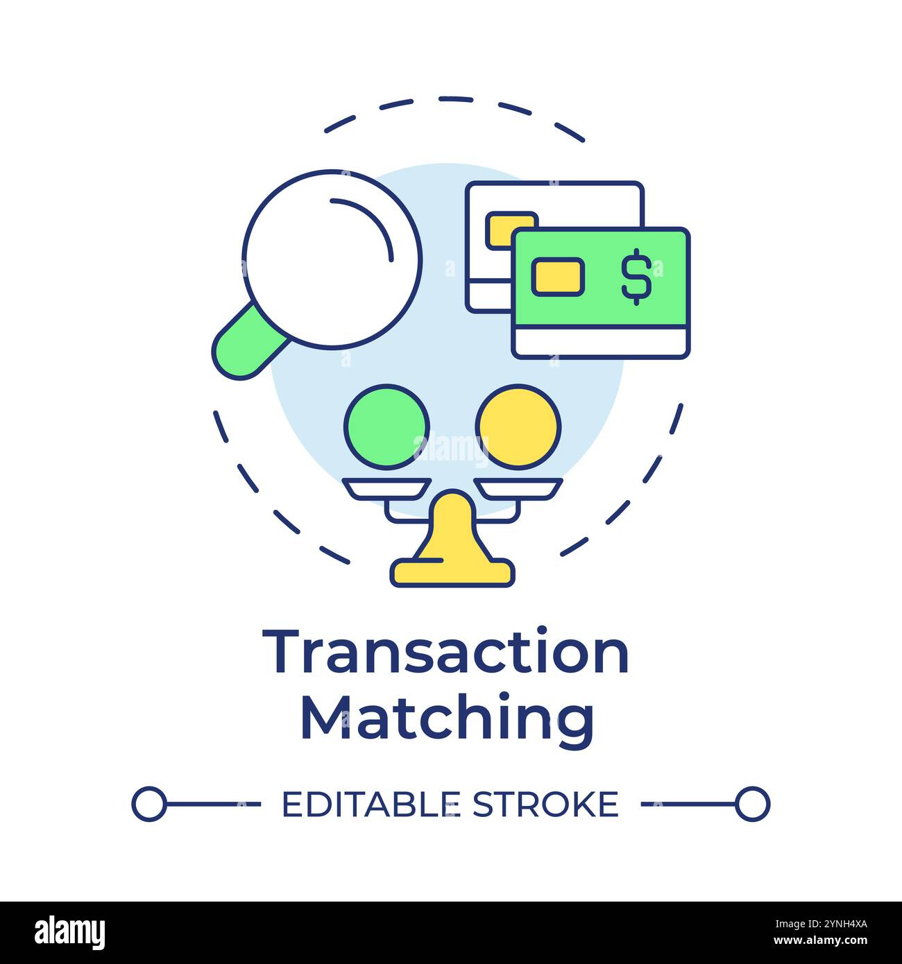 Transaction matching multi color concept icon Stock Vector Image & Art ...