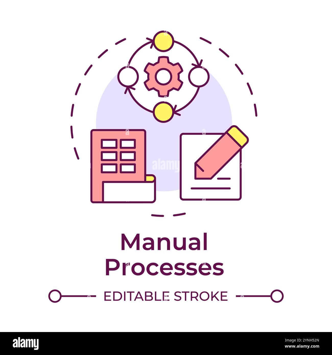 Manual processes multi color concept icon Stock Vector Image & Art - Alamy