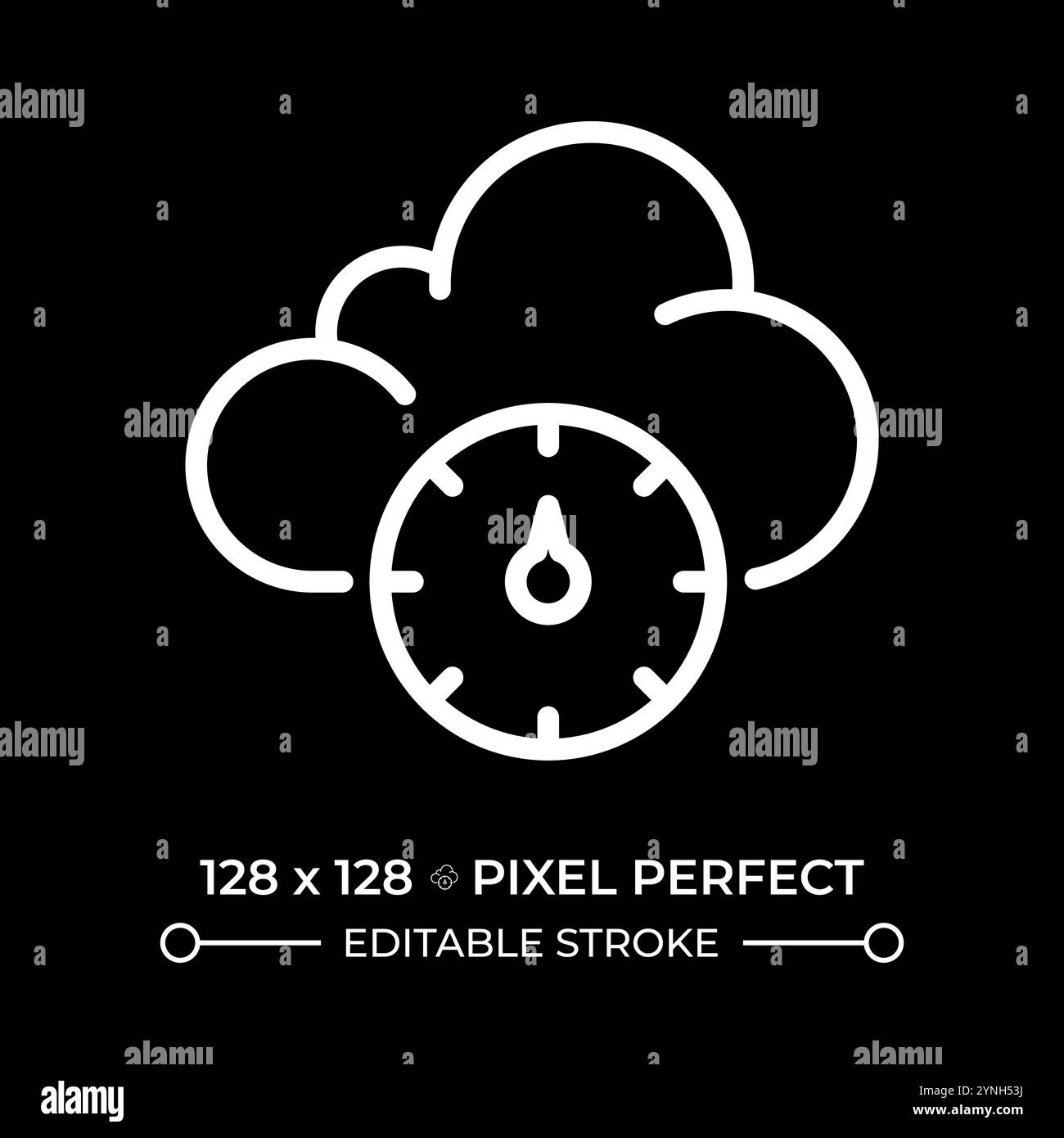 Atmospheric pressure white linear icon for dark theme Stock Vector ...