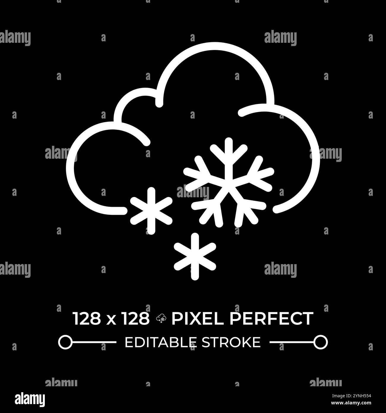 Snow white linear icon for dark theme Stock Vector Image & Art - Alamy