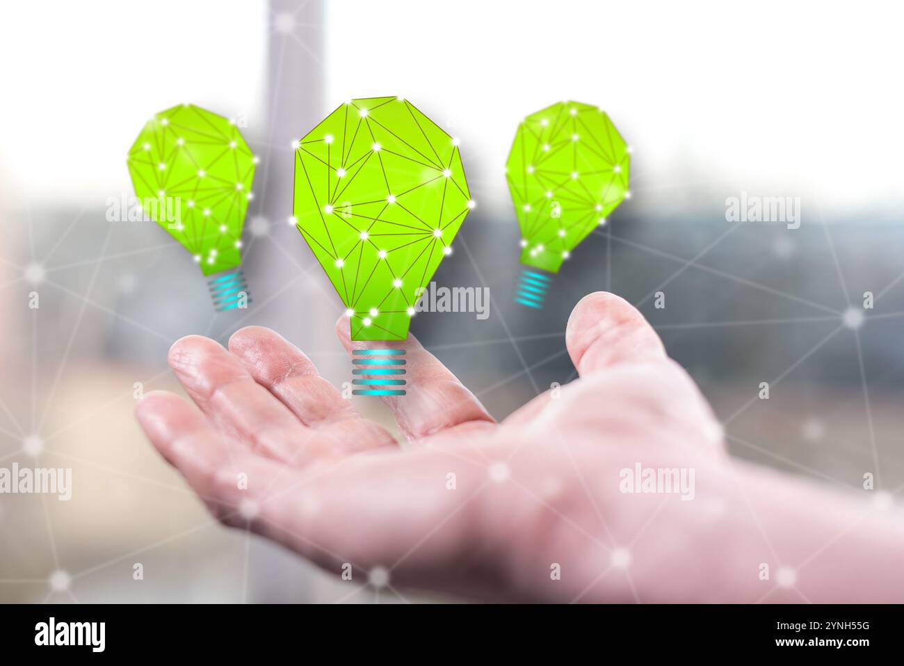 Innovation concept above a hand of a man Stock Photo - Alamy