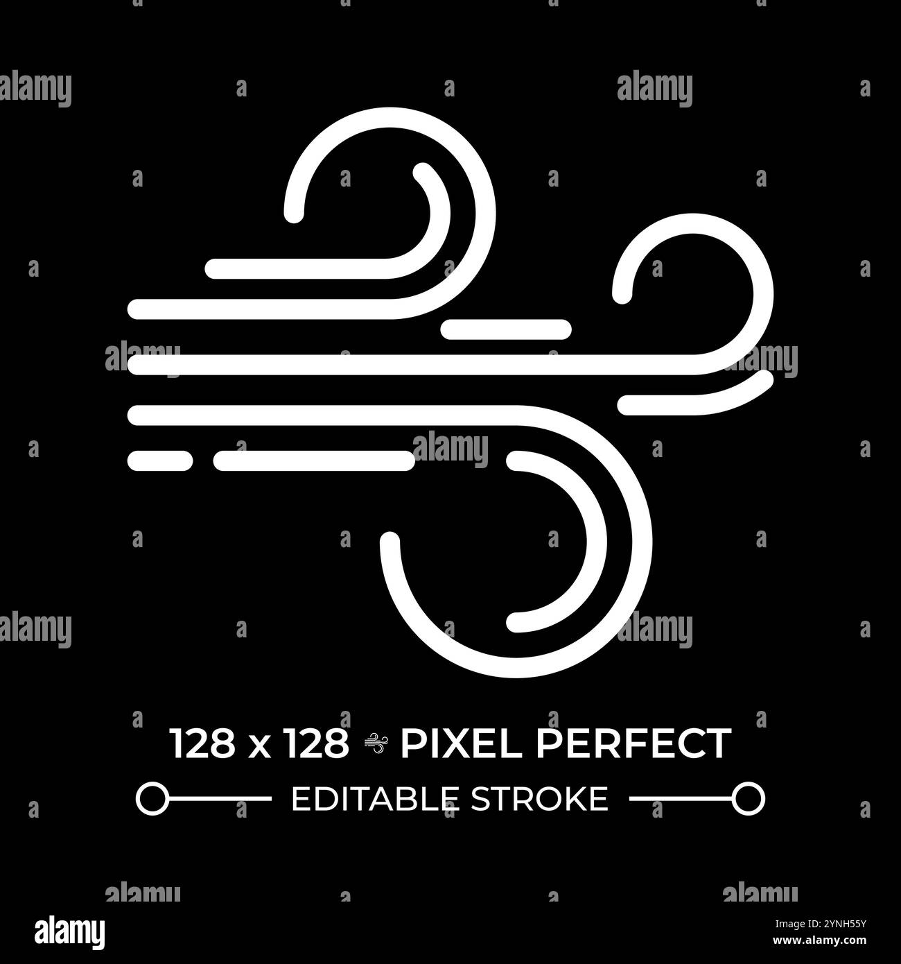 Wind white linear icon for dark theme Stock Vector Image & Art - Alamy
