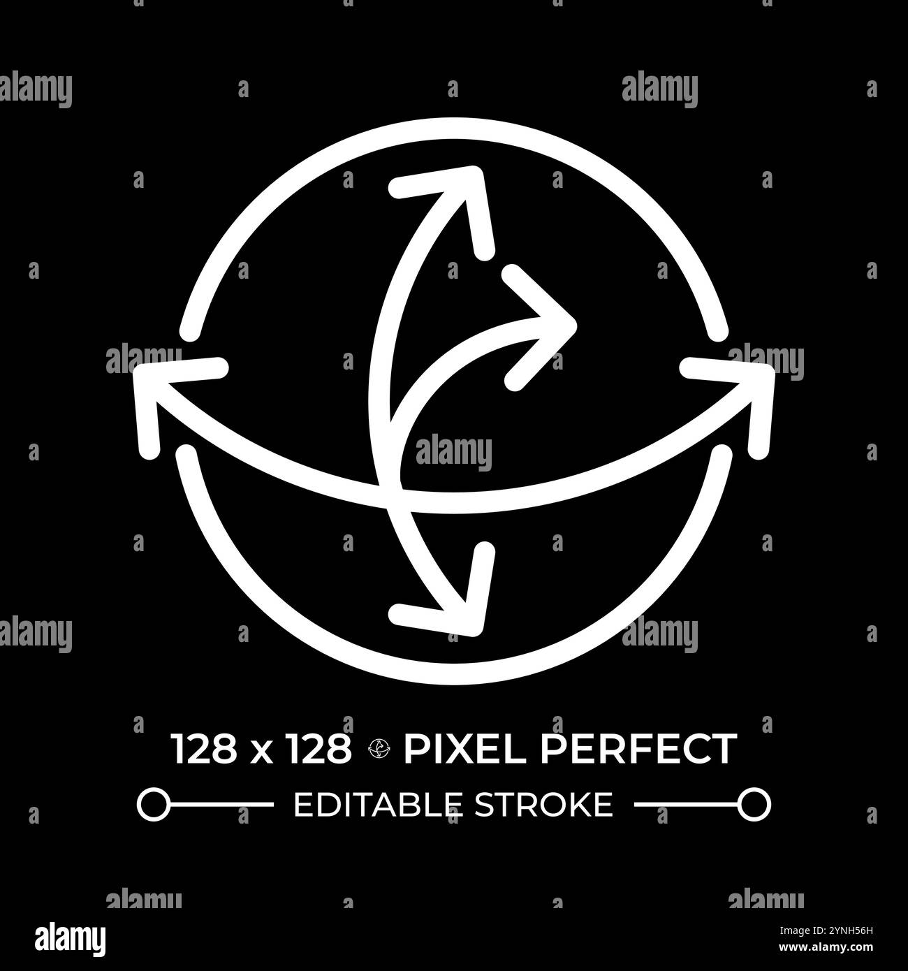 Coriolis force white linear icon for dark theme Stock Vector Image ...