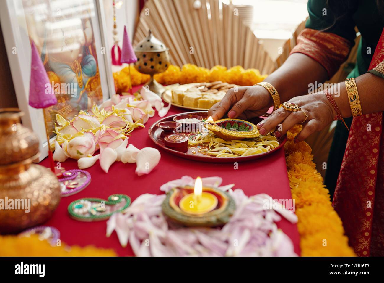 Performing Traditional Hindu Ritual for Prayer Ceremony Stock Photo - Alamy