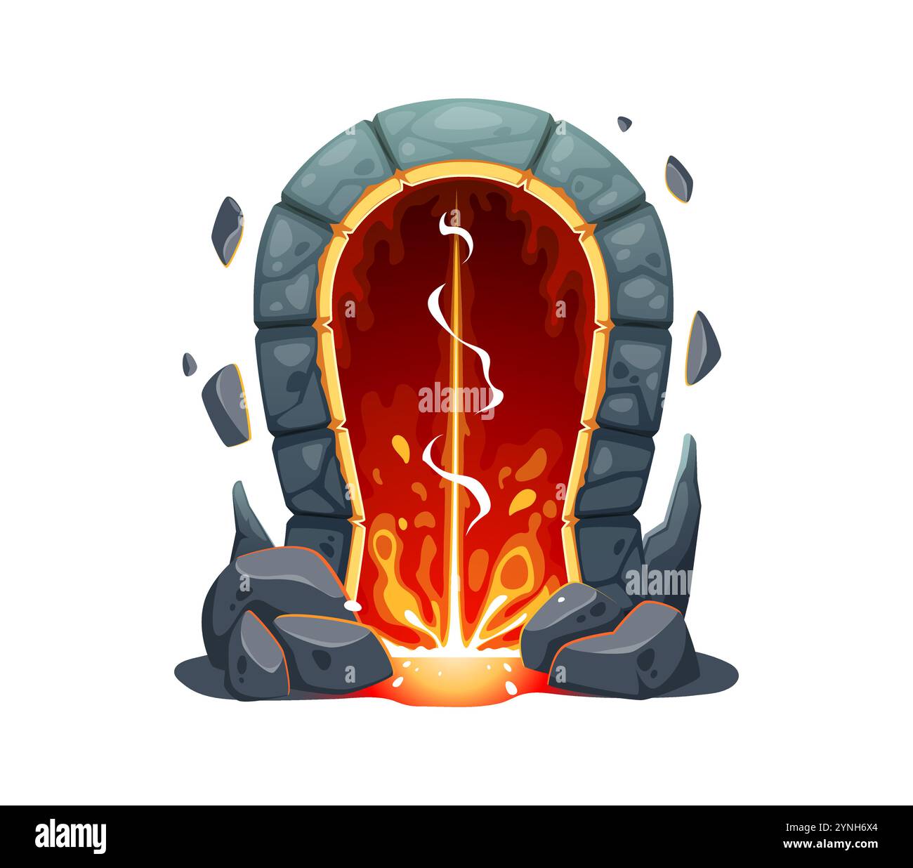 Magic portal door, fantasy fairytale teleport game asset. Isolated ...
