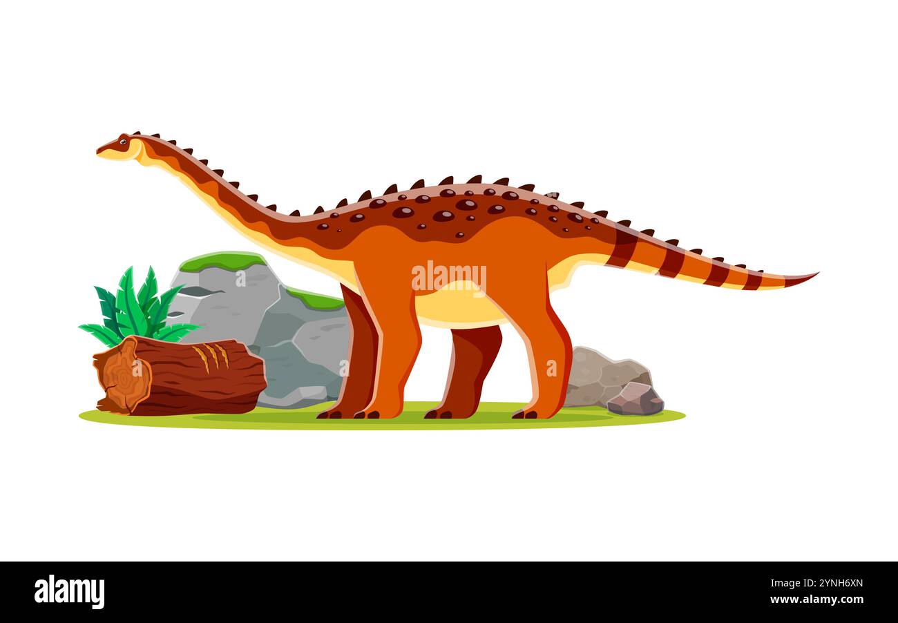 Cartoon prehistoric aegyptosaurus dinosaur character. Isolated vector ...