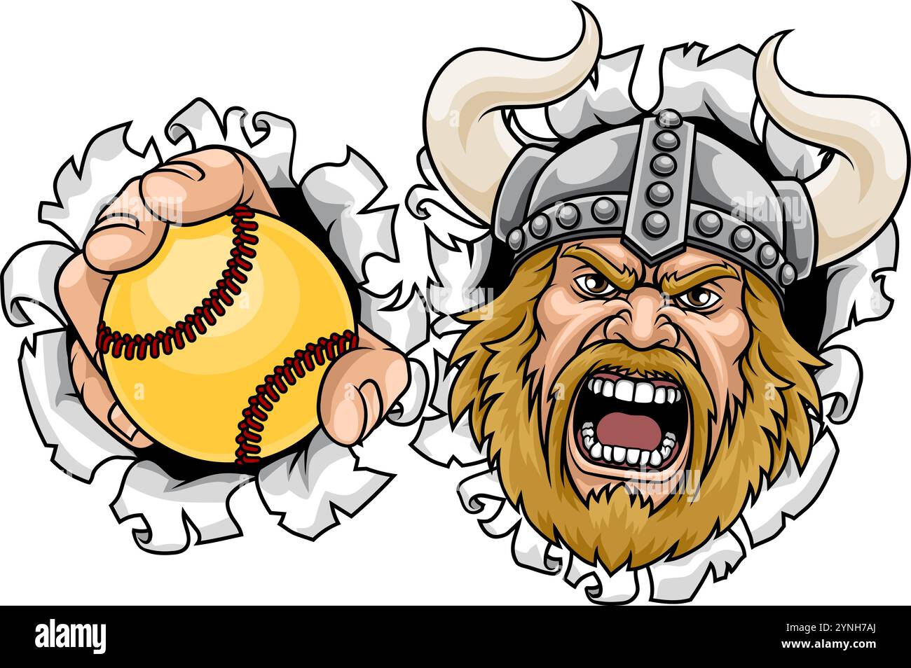 Viking Softball Ball Sports Team Mascot Man Stock Vector Image & Art ...