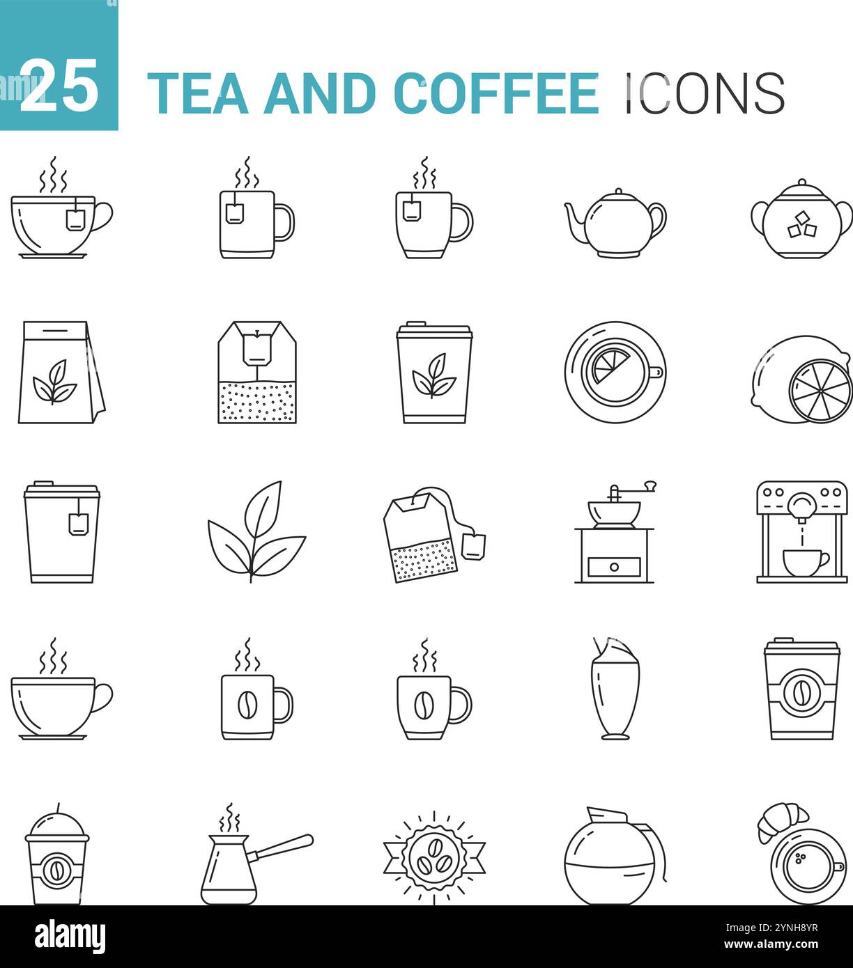 Green line coffee machine icon hi-res stock photography and images - Alamy