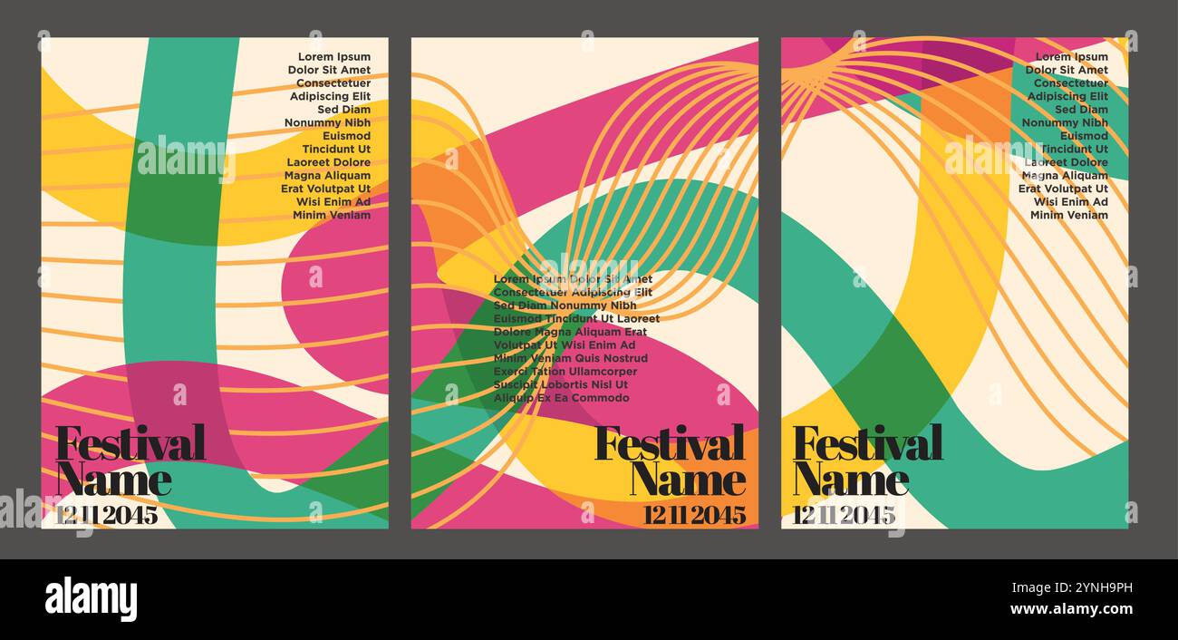 Distinctive Vintage Abstract Poster Art. set of vintage abstract style ...