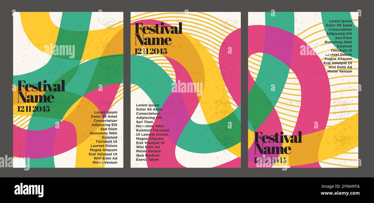 Modern Meets Retro Abstract Poster Set. set of vintage abstract style ...