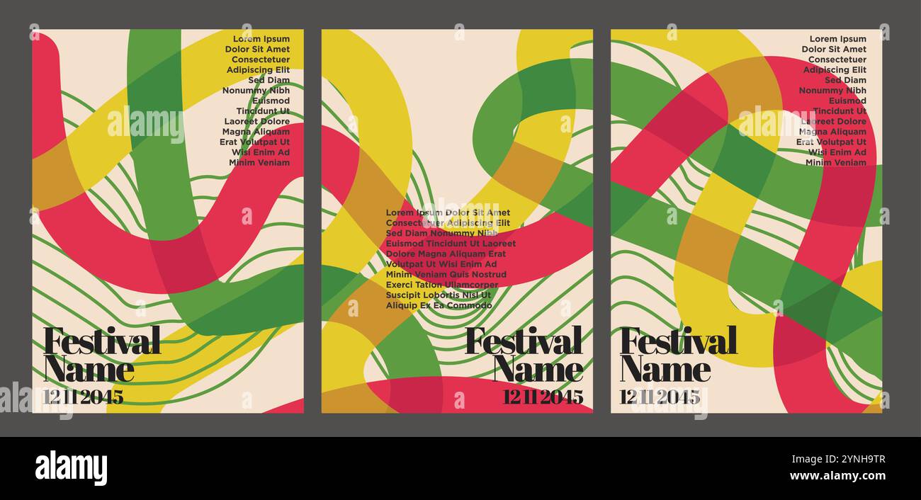 Textured Retro Vintage Abstract Poster Pack. set of vintage abstract ...